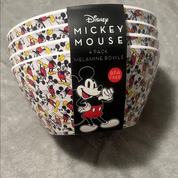 Disney | Kitchen | Disney Mickey Mouse Melamine Bowls Colorful 4 Pack ...